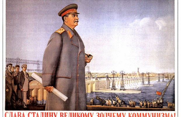 USSR-stalin-dam-pipe- happy people waving arms - Biography Archive